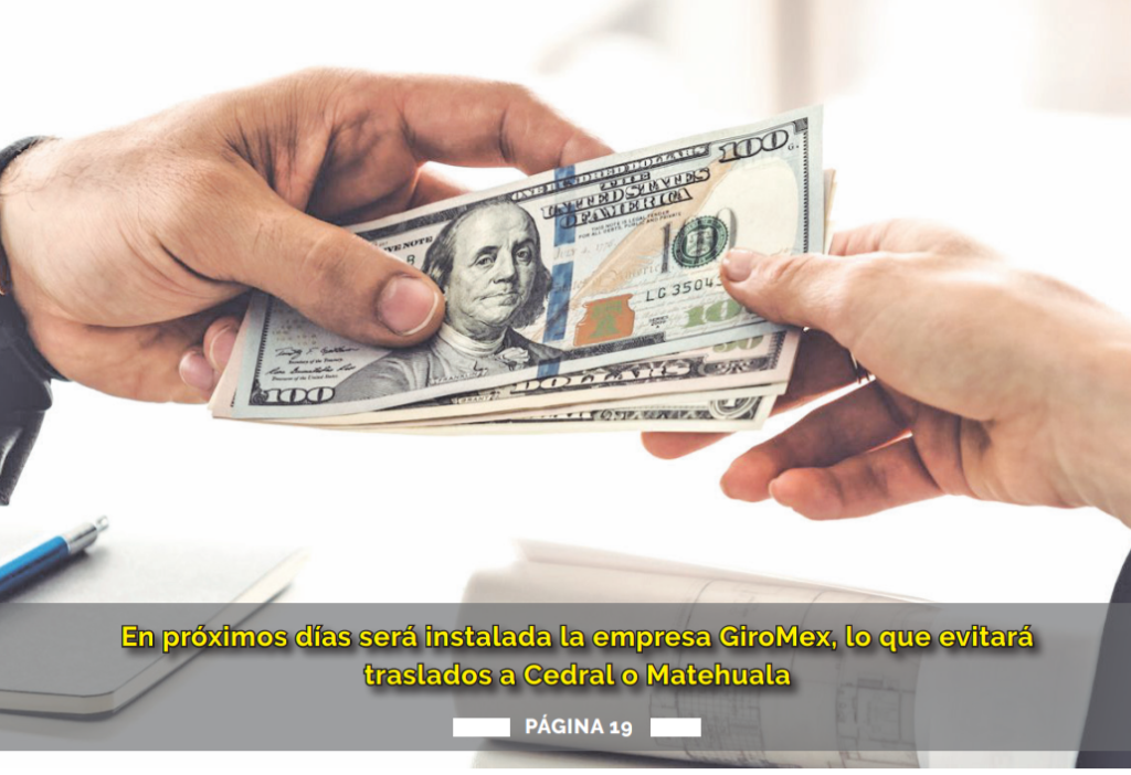 Paisanos podrán enviar remesas directo a Vanegas