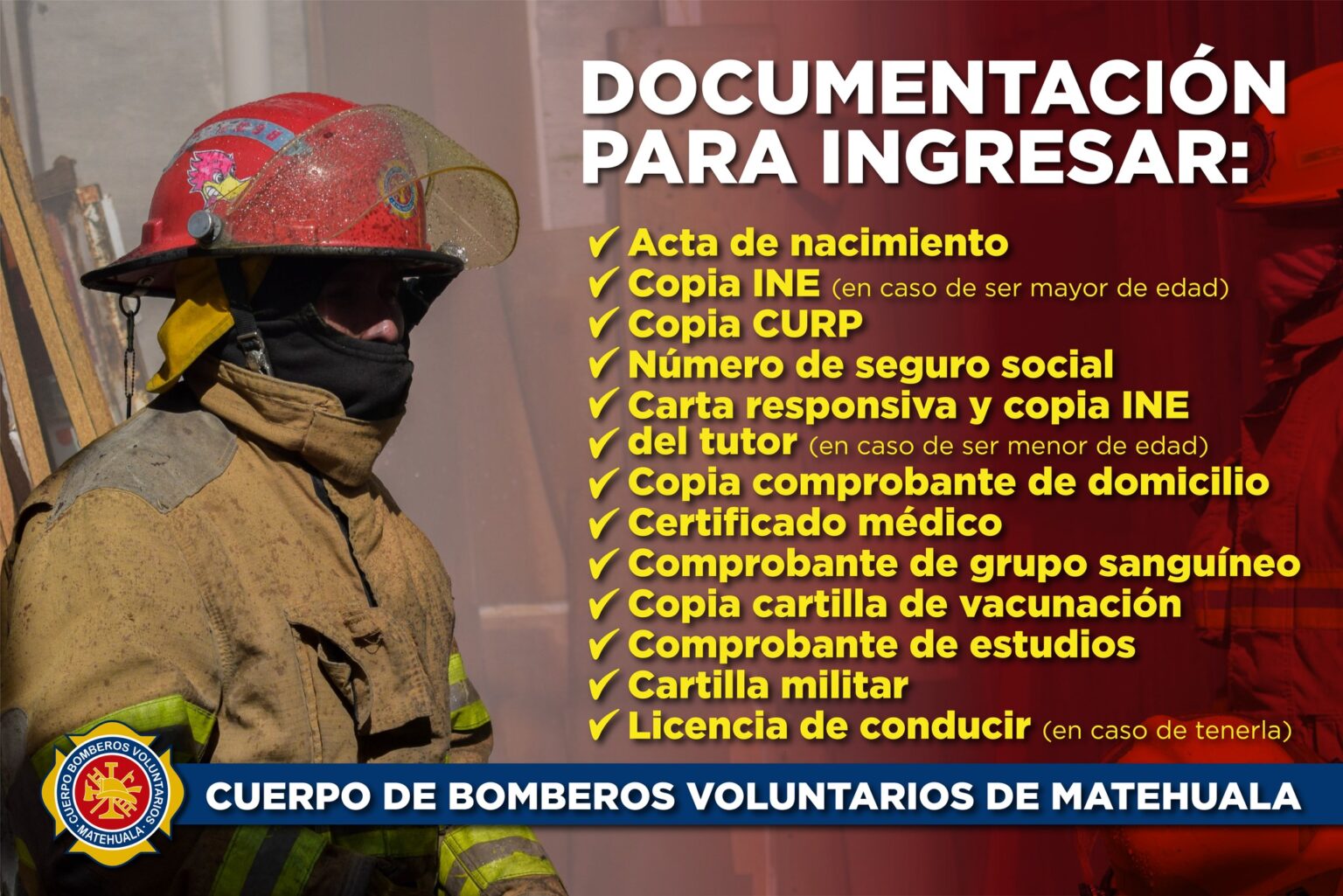 Abren convocatoria para ser parte de los Bomberos de Matehuala